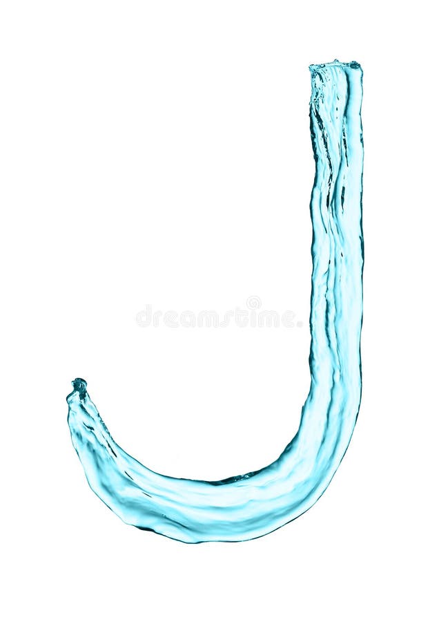 Water Splash Letter J with Light Blue Color Stock Image - Image of ...