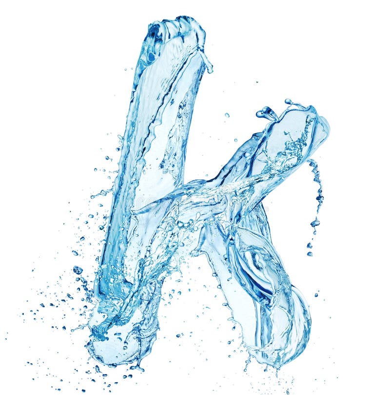 Water Splash Letter K Italic Type Stock Image - Image of flowing, font ...