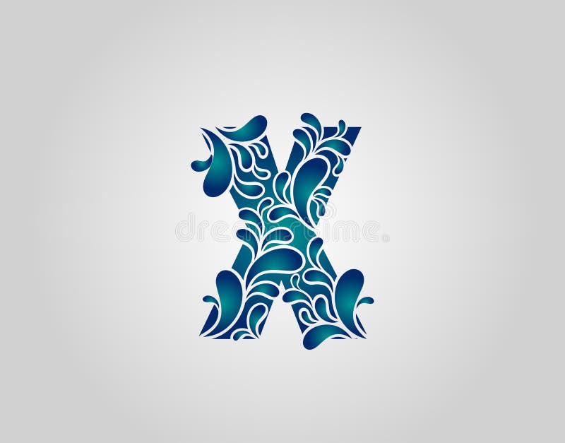 Water Splash Letter X Logo Icon, Water Droplets and Splash Alphabet ...
