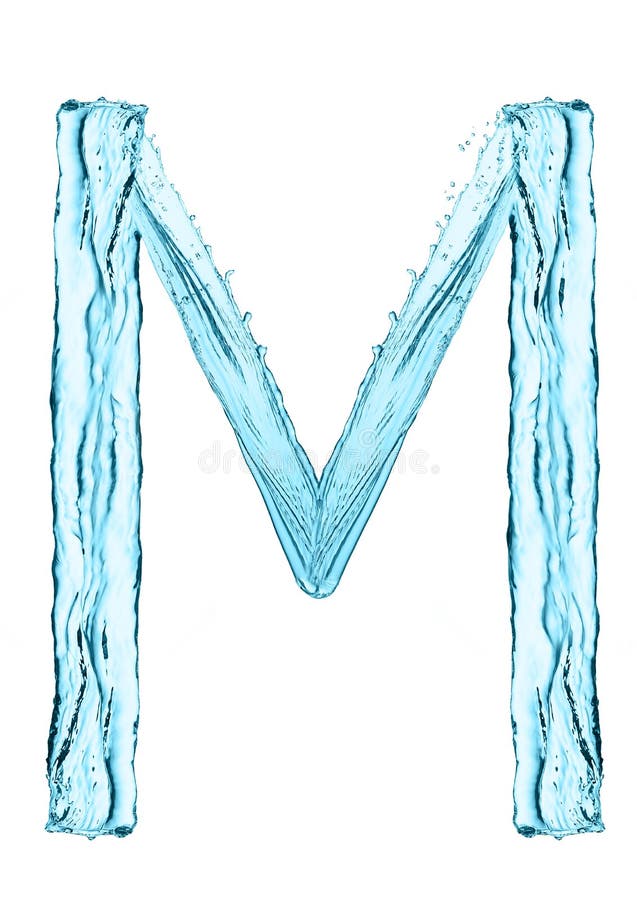 Water Splash Letter M with Light Blue Color Stock Image - Image of pure ...