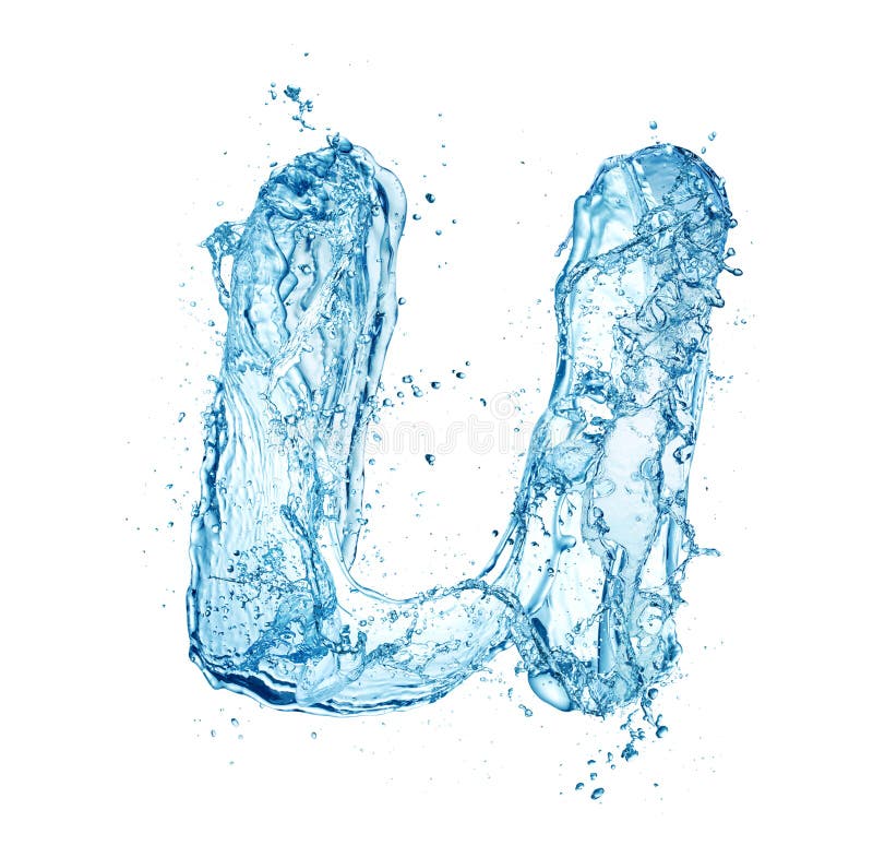 Water Splash Letter U Italic Type Stock Photo - Image of freshness ...