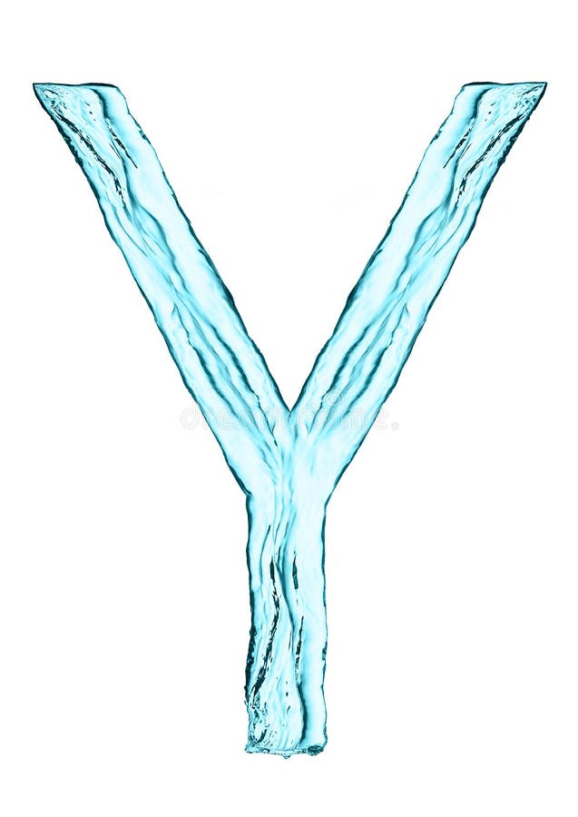 Water Splash Letter Y with Light Blue Color Stock Image - Image of ...