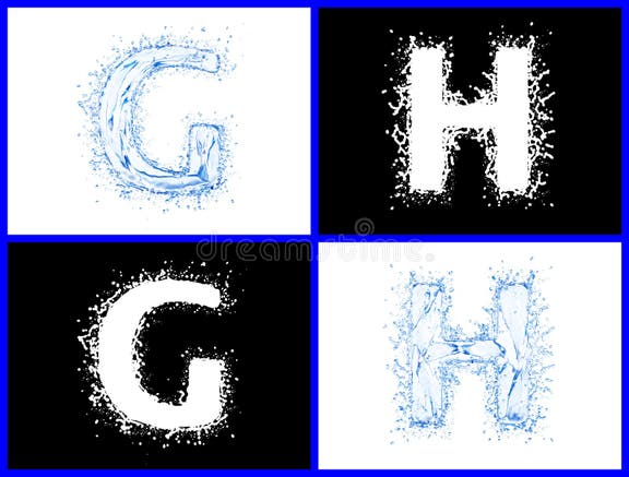 Water Splash Lettes.Upper Case Stock Illustration - Illustration of ...