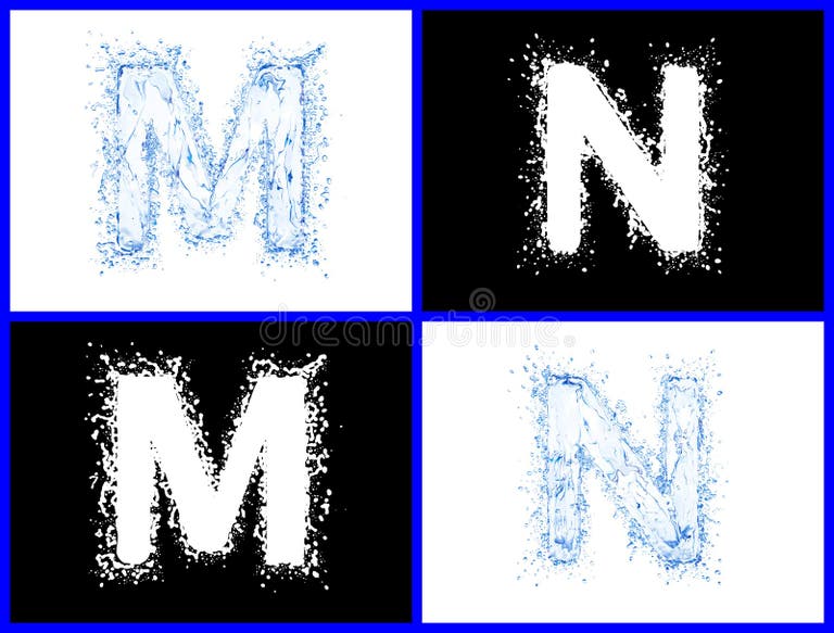 Water Splash Lettes.Upper Case Stock Illustration - Illustration of ...