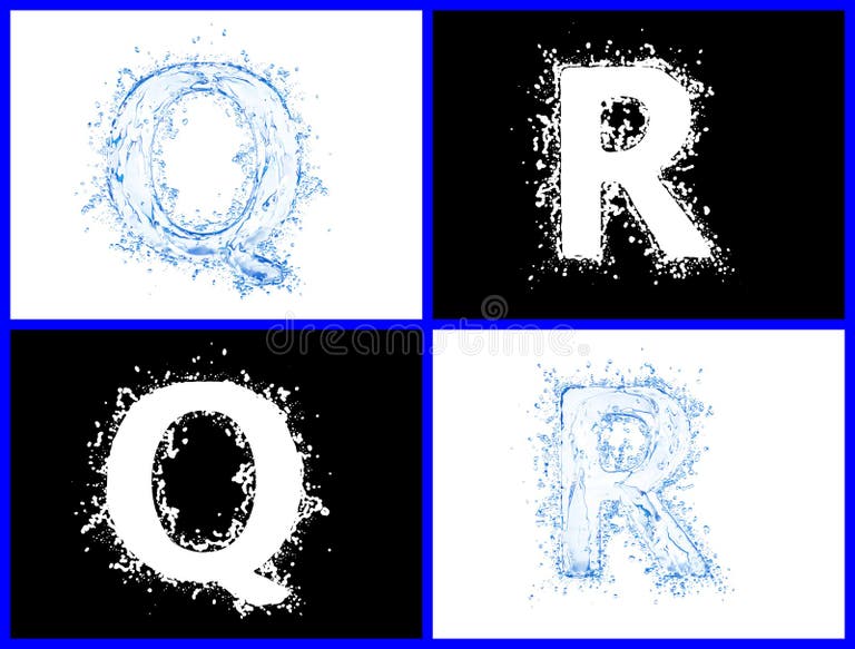 Water Splash Lettes.Upper Case Stock Illustration - Illustration of ...