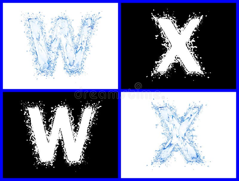 Water Splash Lettes.Upper Case Stock Illustration - Illustration of ...