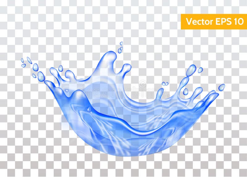 Water Splash in Light Blue Colors, Isolated on Transparent Stock ...