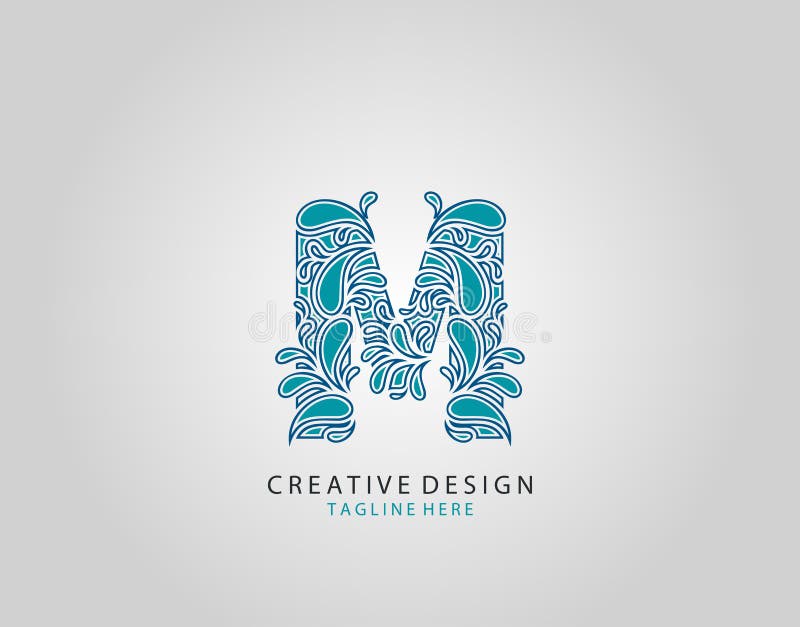 Water Splash M Letter Logo Icon, Water Droplets and Splash Alphabet ...