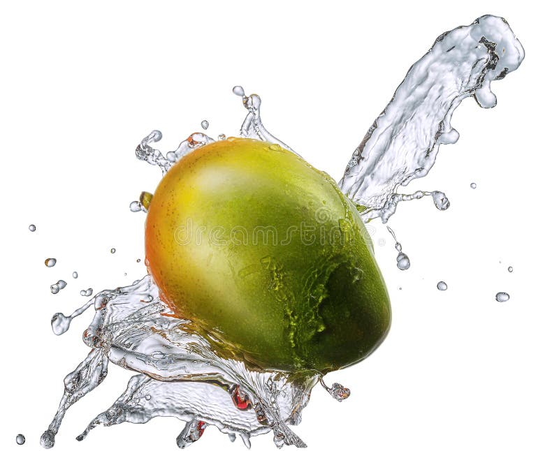 Water Splash with Mango Isolated Stock Image - Image of abstract ...