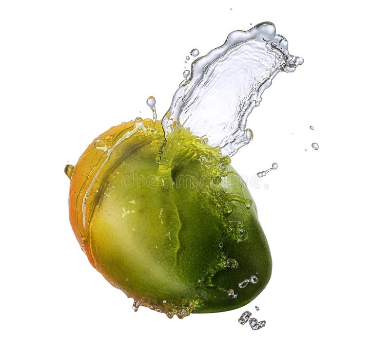 Water Splash with Mango Isolated Stock Photo - Image of macro, fragrant ...