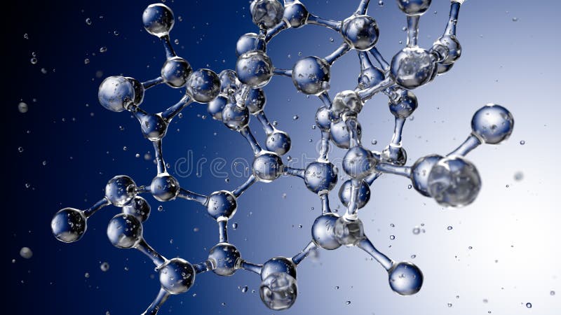 Water Splash Models of Molecules. Selective Focus Stock Illustration ...