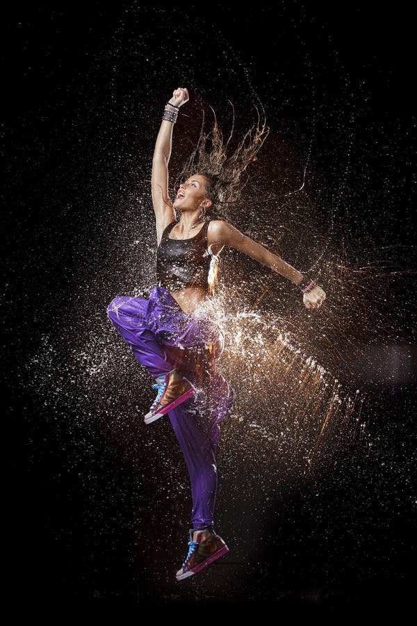 Girl in water splash stock photo. Image of motion, fashion - 69330822