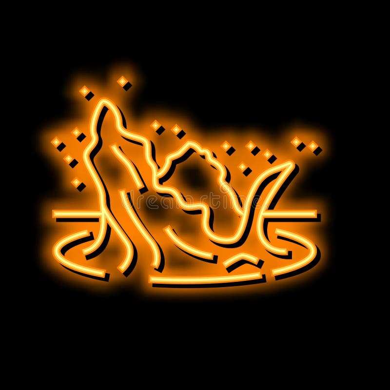 Water Splash Neon Glow Icon Illustration Stock Vector - Illustration of ...