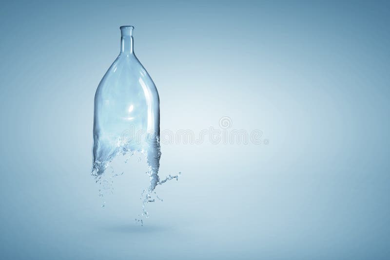 Water Splash Out of Glass Bottle Stock Image - Image of splash, water ...