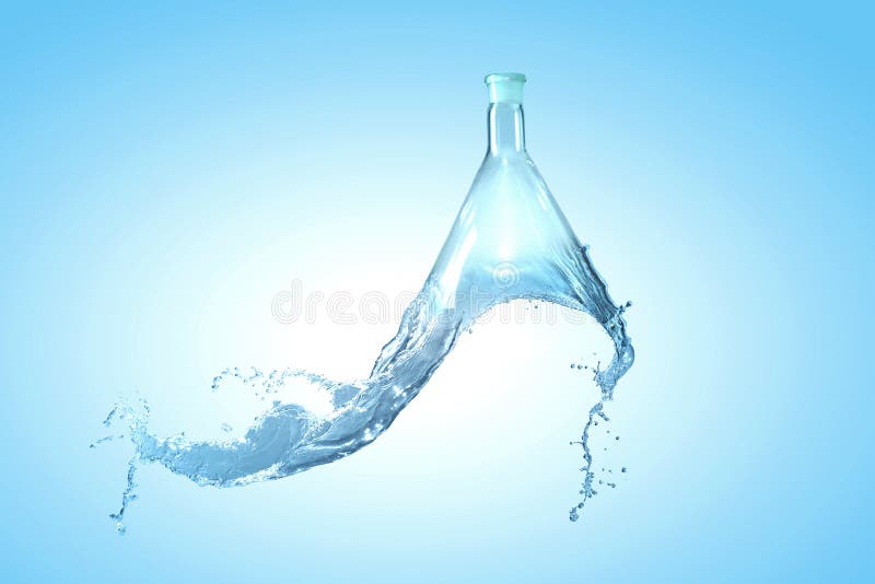 Water Splash Out of Glass Bottle Stock Photo - Image of light, wave ...