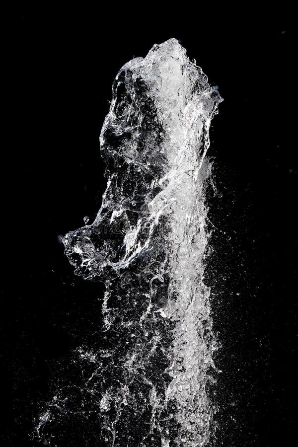 Water Splash Isolated Over Black Background, Vertical Orientation Stock ...