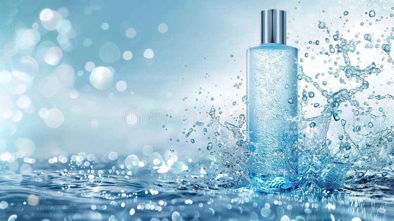 Water Splash with Perfume Bottle Stock Illustration - Illustration of ...