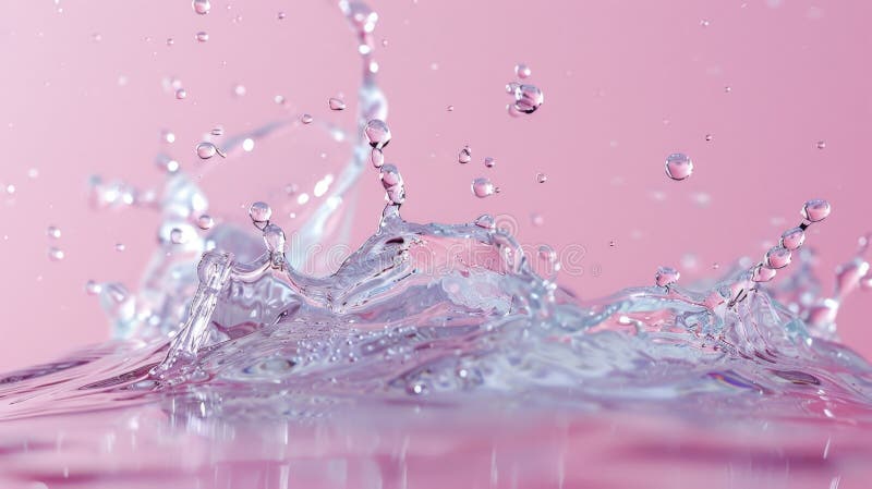 Water Splash on Pink Background Stock Image - Image of splash, motion ...