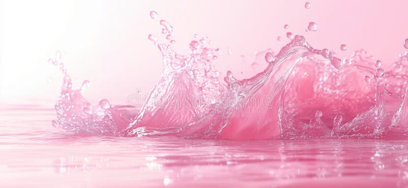 Water Splash Pink Background, Vibrant Droplets, Smooth Surface ...