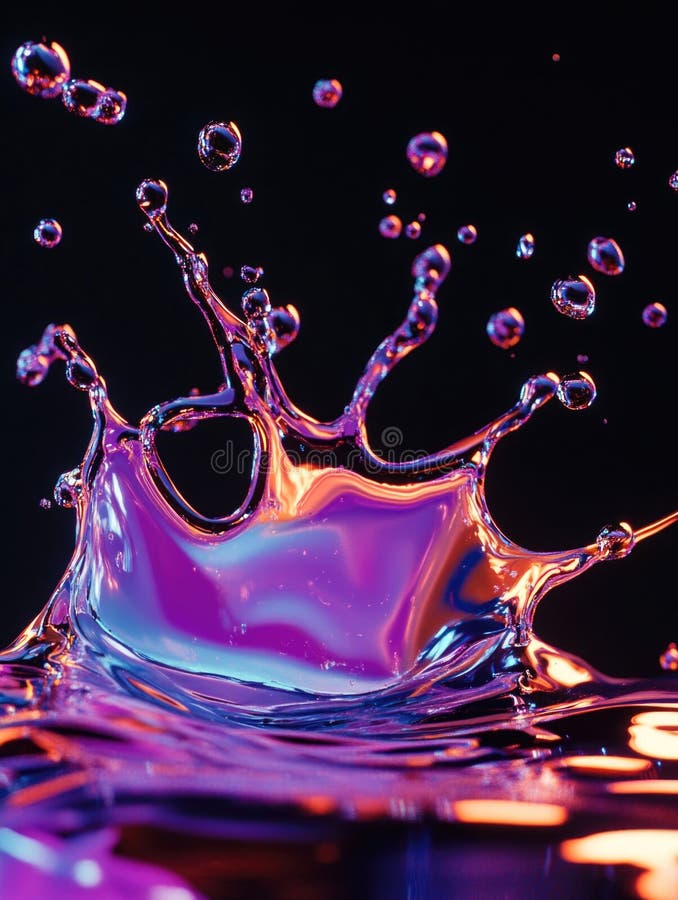 Water Splash on Purple Surface Stock Photo - Image of paint, decorative ...