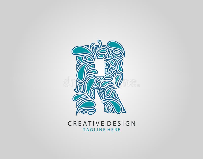 Water Splash R Letter Logo Icon, Water Droplets and Splash Alphabet ...