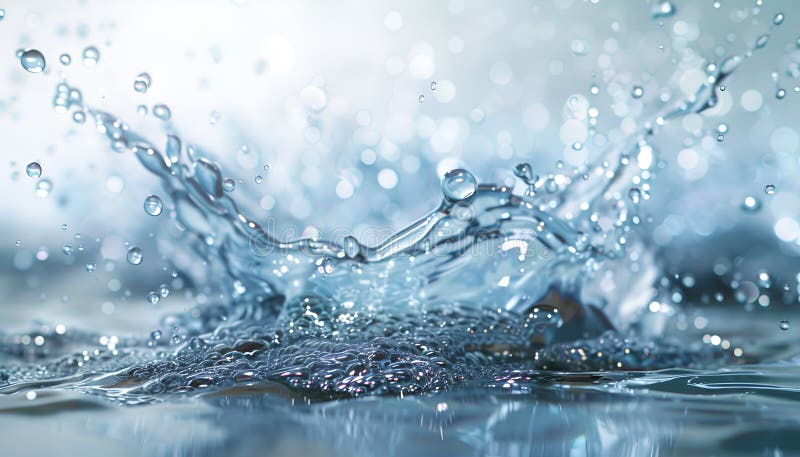 Water Splash with Reflection Stock Illustration - Illustration of clean ...