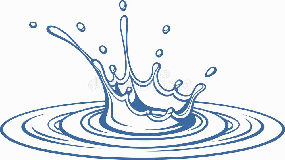 Water Splash Ripple Outline, Liquid Motion Effect, Vector Design ...