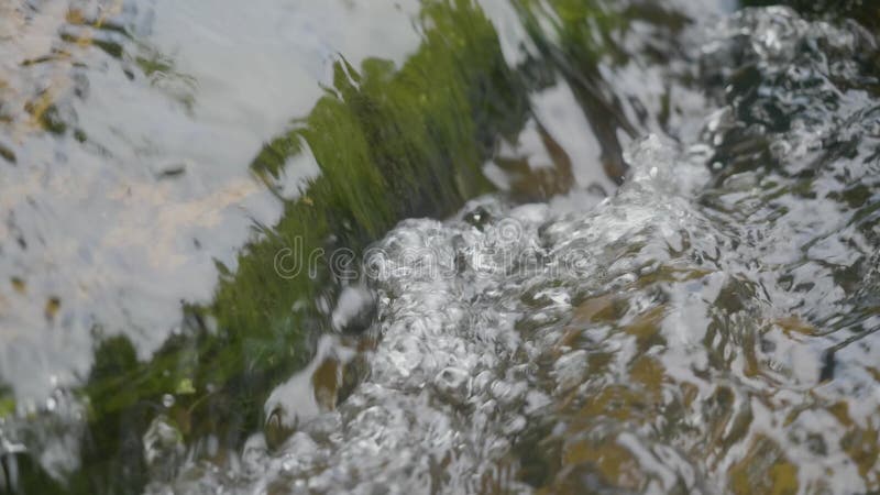 Water Splash in River. Water in River Close Up with Bubbles Stock Video ...