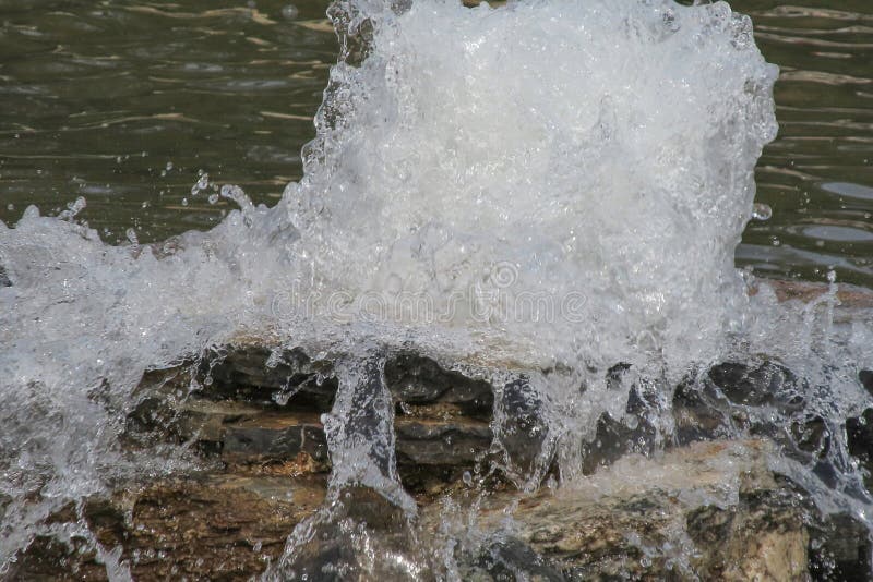 Water Splash on the Rock in the Park Stock Image - Image of scenic ...