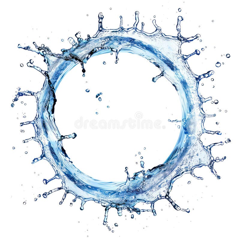Water Splash Round Circle Isolate Stock Photo - Illustration of ...