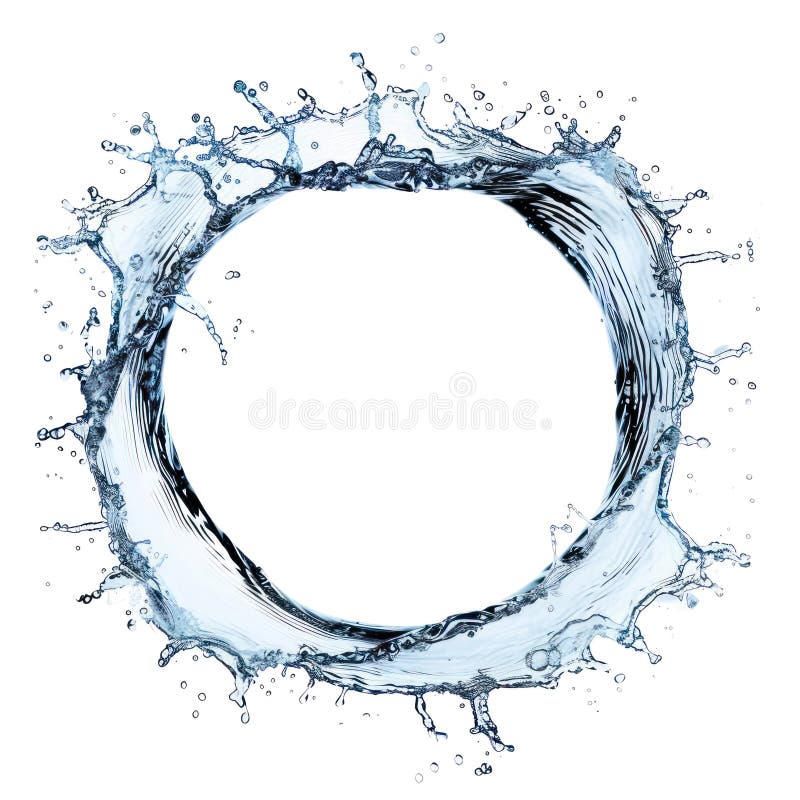 Water Splash Round Circle Isolate Stock Illustration - Illustration of ...