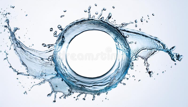 Water Splash Round Circle Isolate on White Background Stock Photo ...