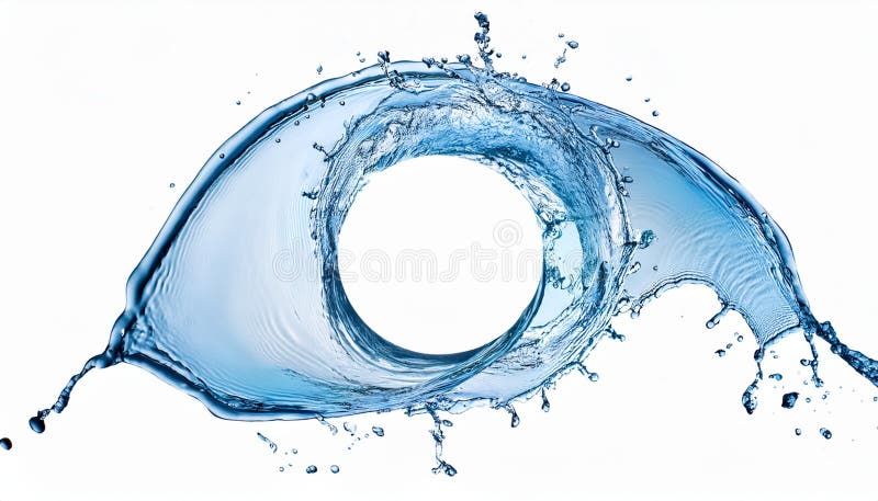 Water Splash Round Circle Isolate on White Background Stock Image ...