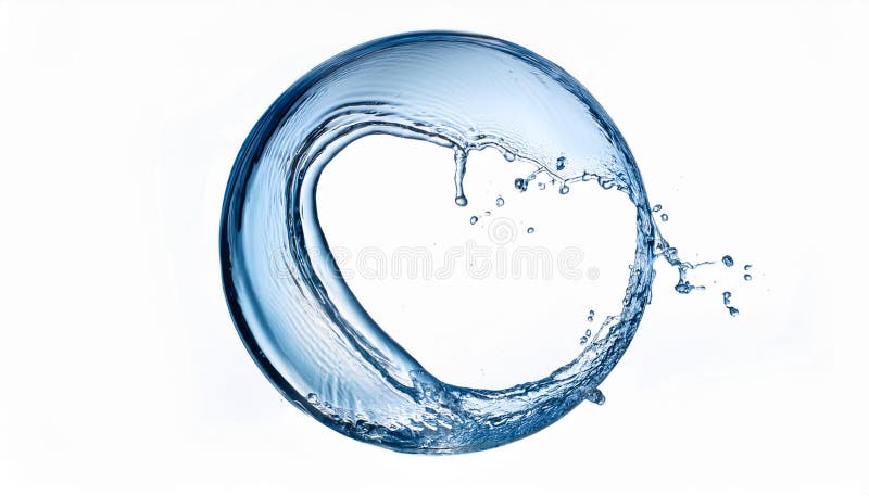 Water Splash Round Circle Isolate on White Background Stock Photo ...