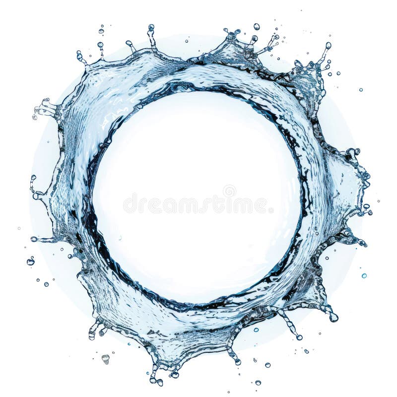 Water Splash Round Circle Top View Isolate Stock Photo - Illustration ...