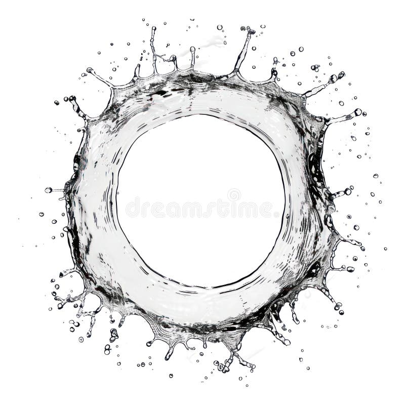 Water Splash Round Circle Top View Isolate Stock Illustration ...