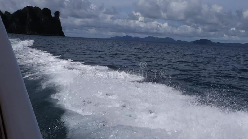 Water Splash from Sailing Speed Boat in the Tropical Sea Stock Footage ...