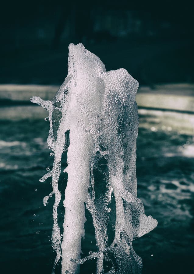 Water Splash Sculpture in the Summer Heat Stock Image - Image of ...