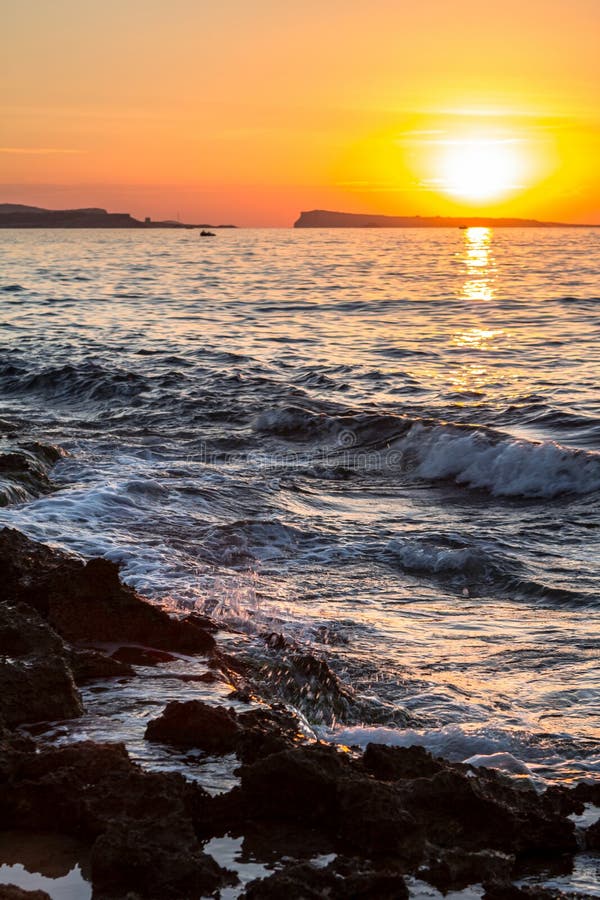 Water Splash in the Sea at Sunset Stock Image - Image of nature, crash ...