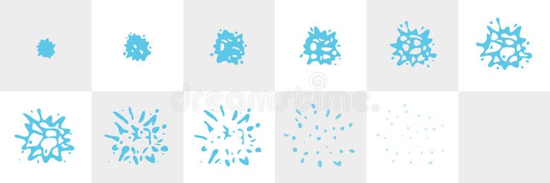 Water Splash Sequence Animation Sprite Sheet. Vector Splash Frames ...