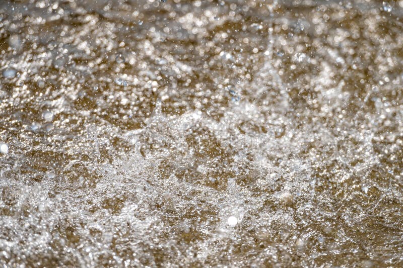 Water Splash with Small Drops in the Fountain. Abstract Natural ...