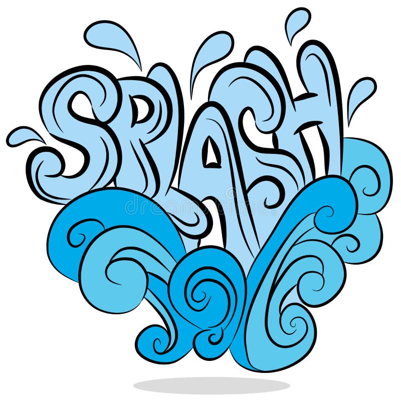 Water Splash Sound Effect Text Stock Vector - Illustration of liquid ...