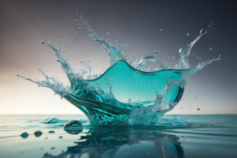 Water Splash. Splash Effect after Collision a Falling Drops with Water ...