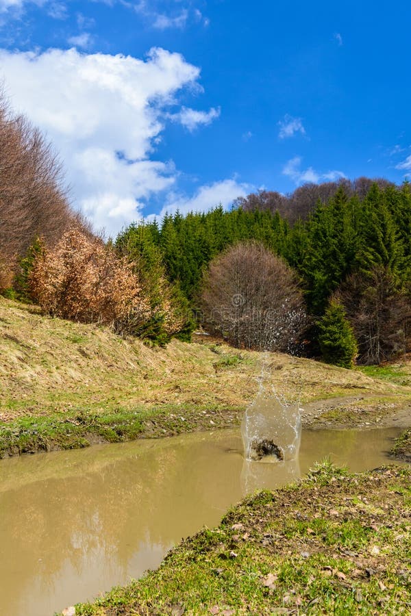 Water Splash in Spring Nature Landscape Stock Image - Image of hiking ...