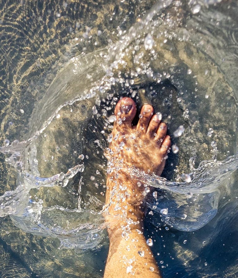Water Splash on Stepping Hard into Water Stock Photo - Image of ...
