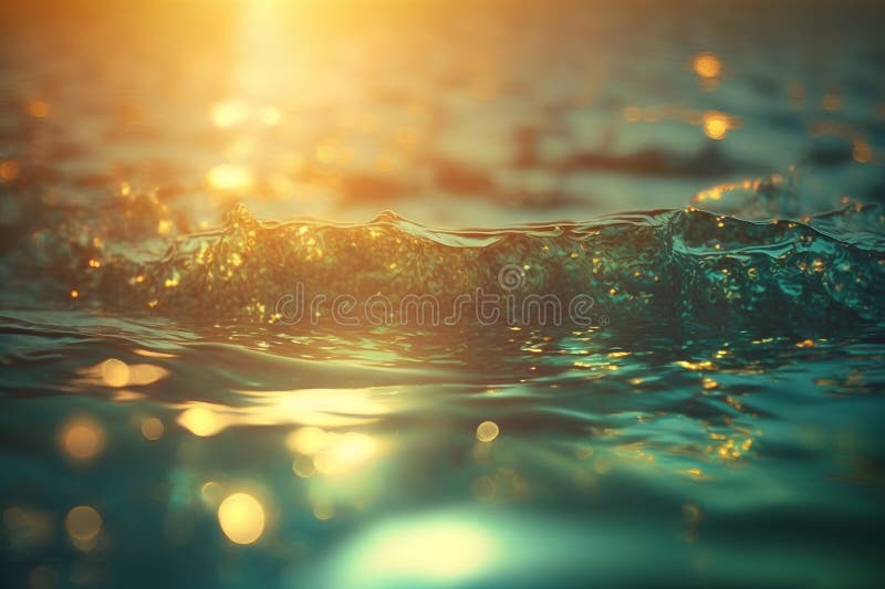 Water Splash with Sun Rays and Bokeh. Nature Background Stock ...