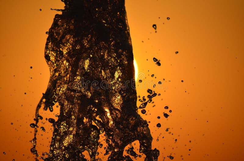 Water splash on sunset. stock photo. Image of freshness - 104316224