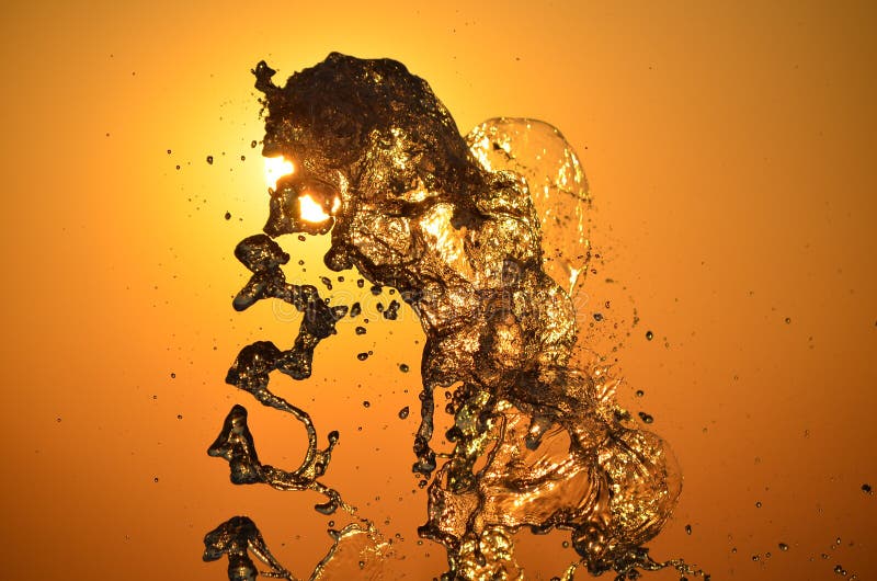 Water splash on sunset. stock photo. Image of background - 104331358