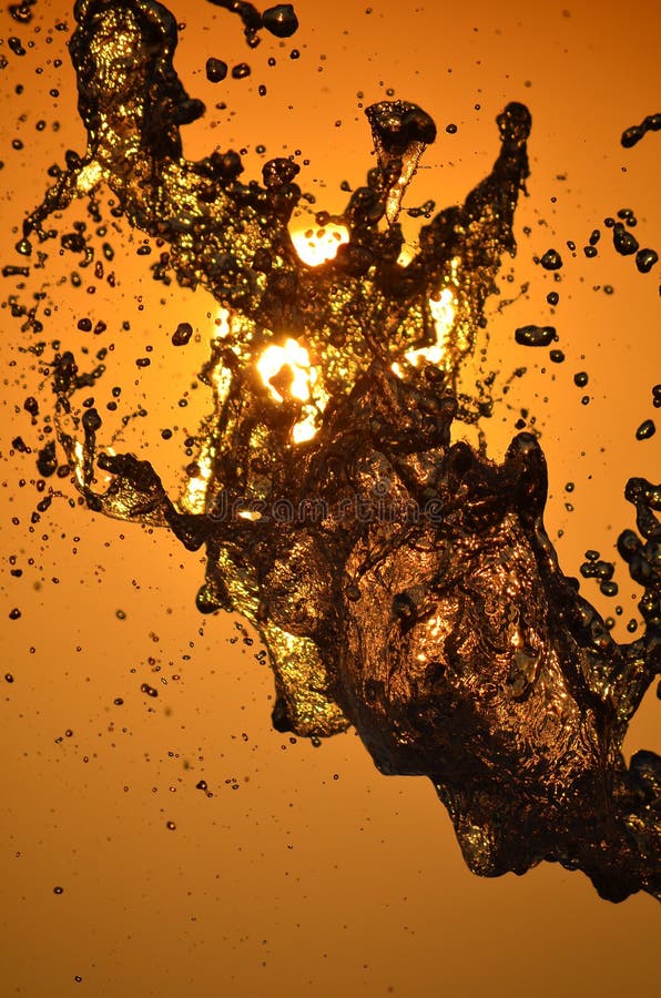 Water splash on sunset. stock photo. Image of background - 104331358