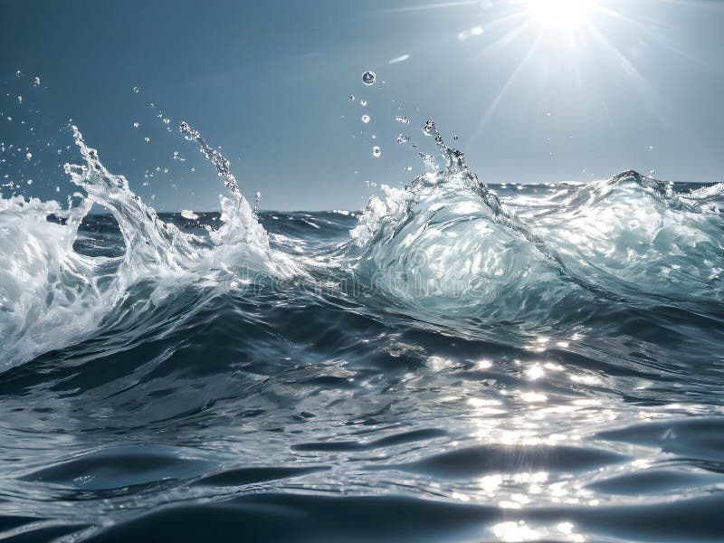 Water Splash on the Surface Stock Illustration - Illustration of fluid ...